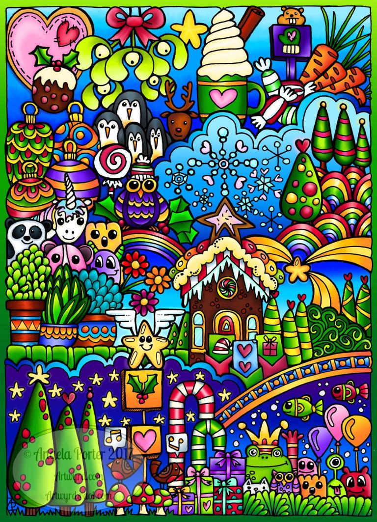 Doodleworlds – a coloured template. – Art is the Adventure