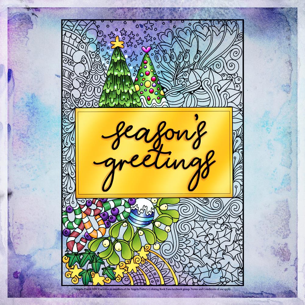 Season’s Greetings Coloring Template – Art is the Adventure