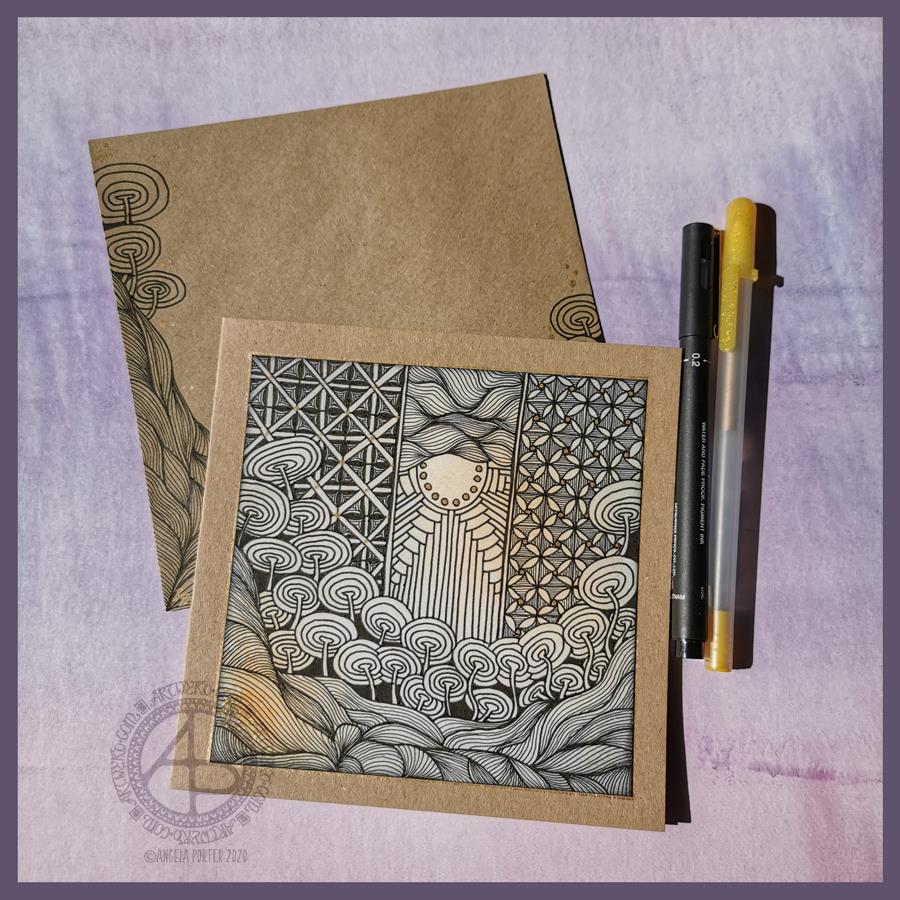Zentangle Greeting Card – Art is the Adventure