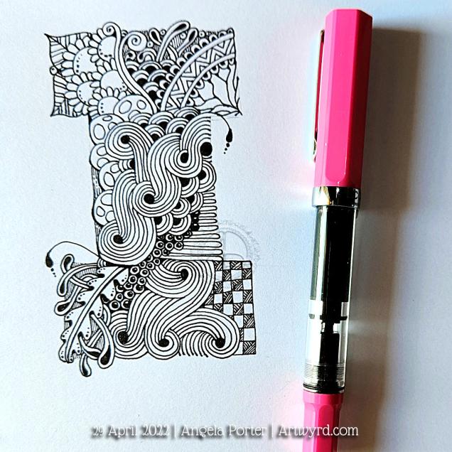 Hand lettered capital I – Art is the Adventure